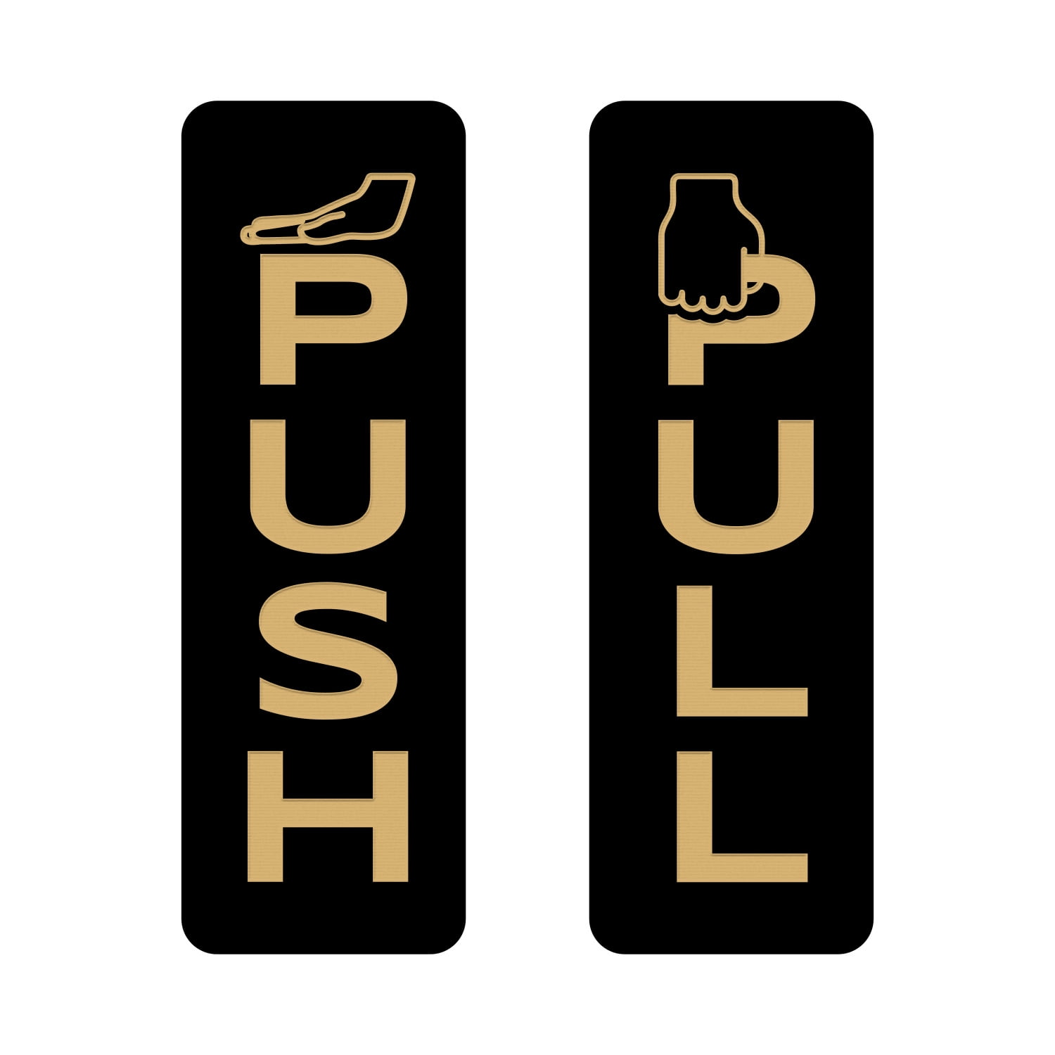 Signs ByLITA Vertical Push and Pull Door Signs (Hand Vectors) Door Sign ...