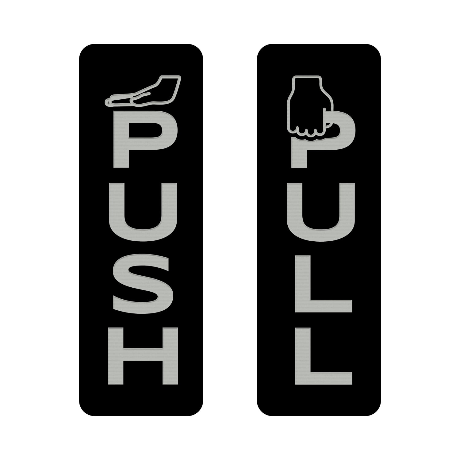 Signs ByLITA Vertical Push and Pull Door Signs (Hand Vectors) Door Sign ...