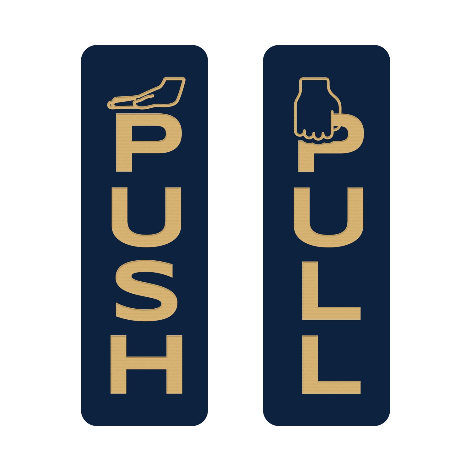 Signs ByLITA Vertical Push and Pull Door Signs (Hand Vectors) Door Sign ...