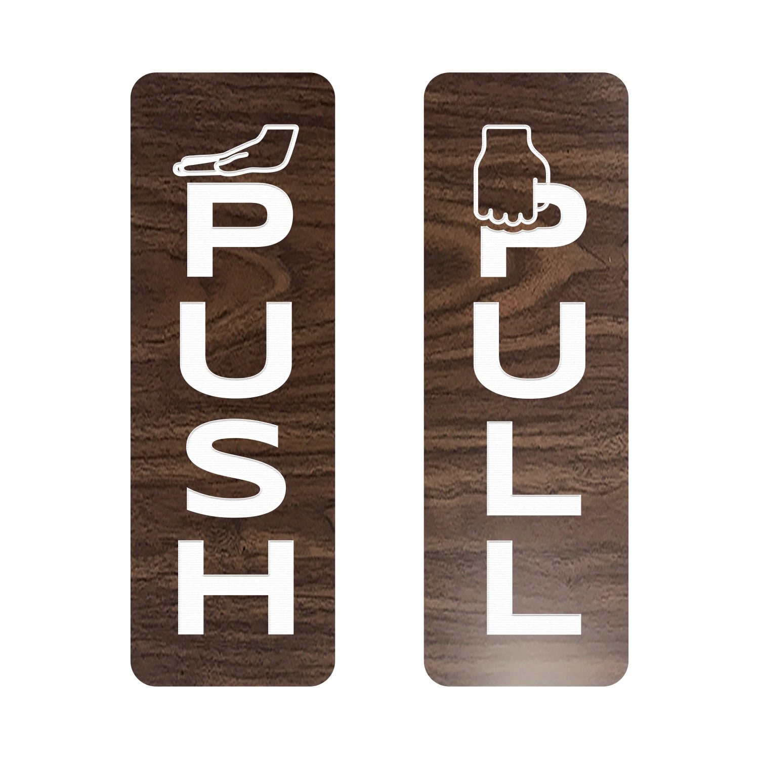 Signs ByLITA Vertical Push and Pull Door Signs (Hand Vectors) Door Sign ...