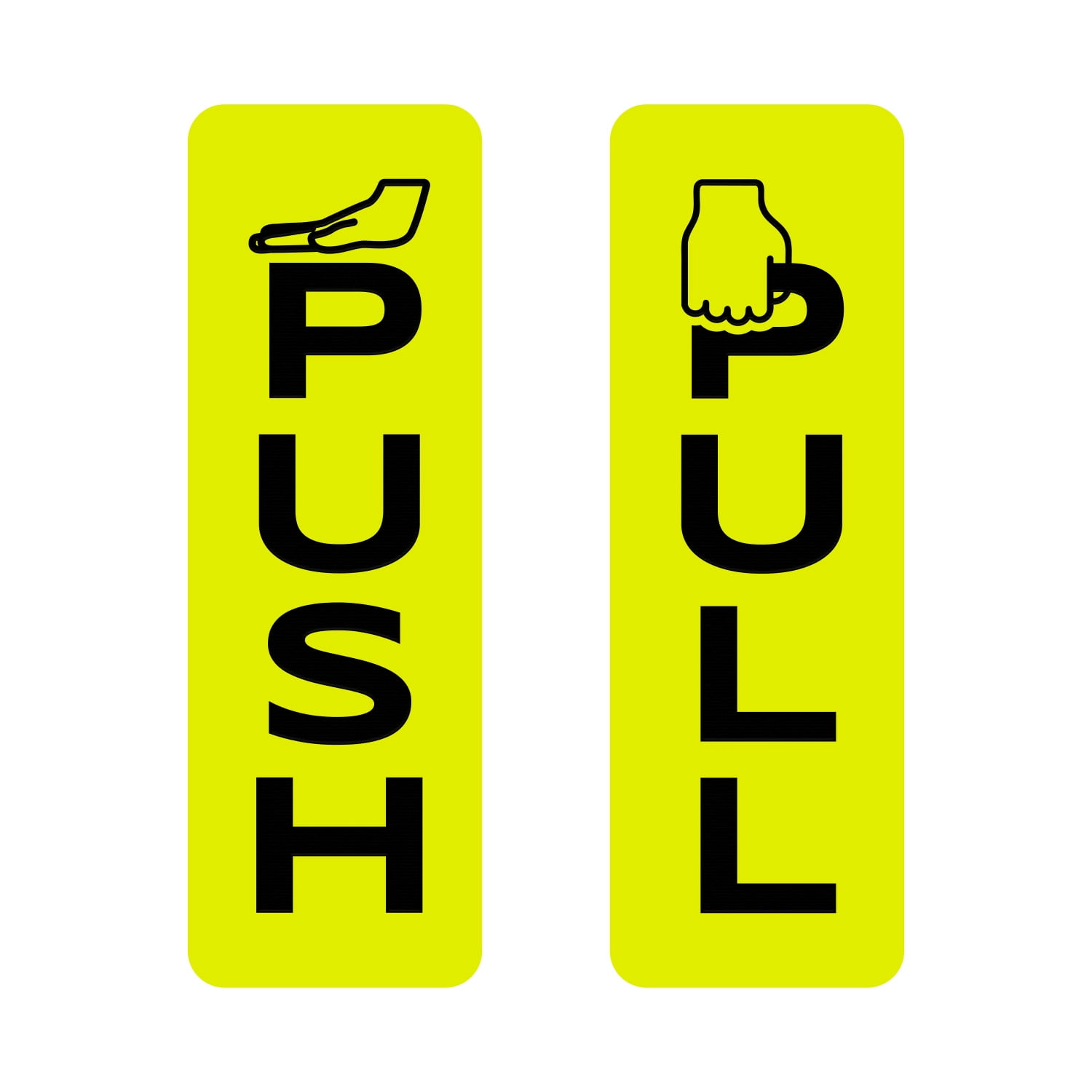 Signs ByLITA Vertical Push and Pull Door Signs (Hand Vectors) Door Sign ...