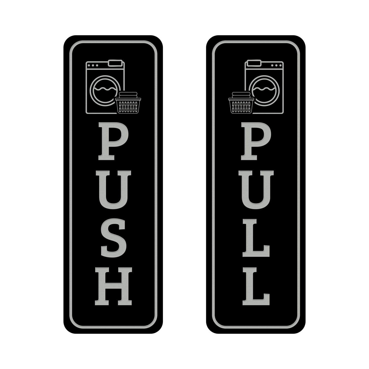 Signs ByLITA Vertical Push and Pull Door Signs (Laundromat) Door Sign ...