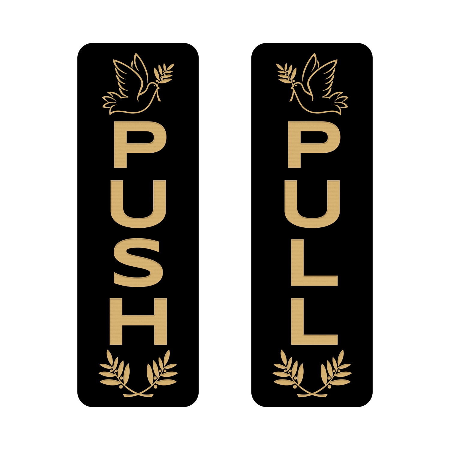 Signs ByLITA Vertical Push and Pull Door Signs (Peace Doves) Door Sign ...