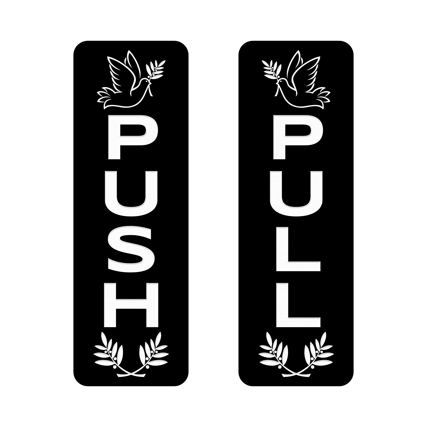 Signs ByLITA Vertical Push and Pull Door Signs (Peace Doves) Door Sign ...