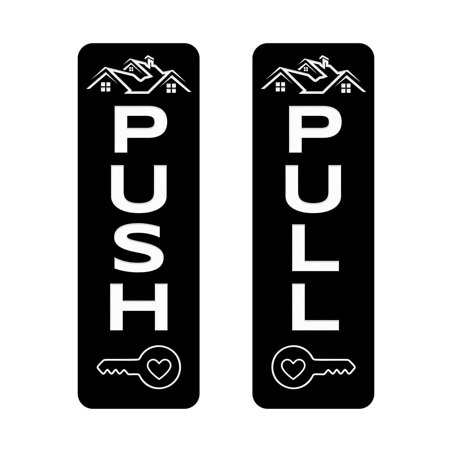Signs ByLITA Vertical Push and Pull Door Signs (Roof-Real Estate) Door ...