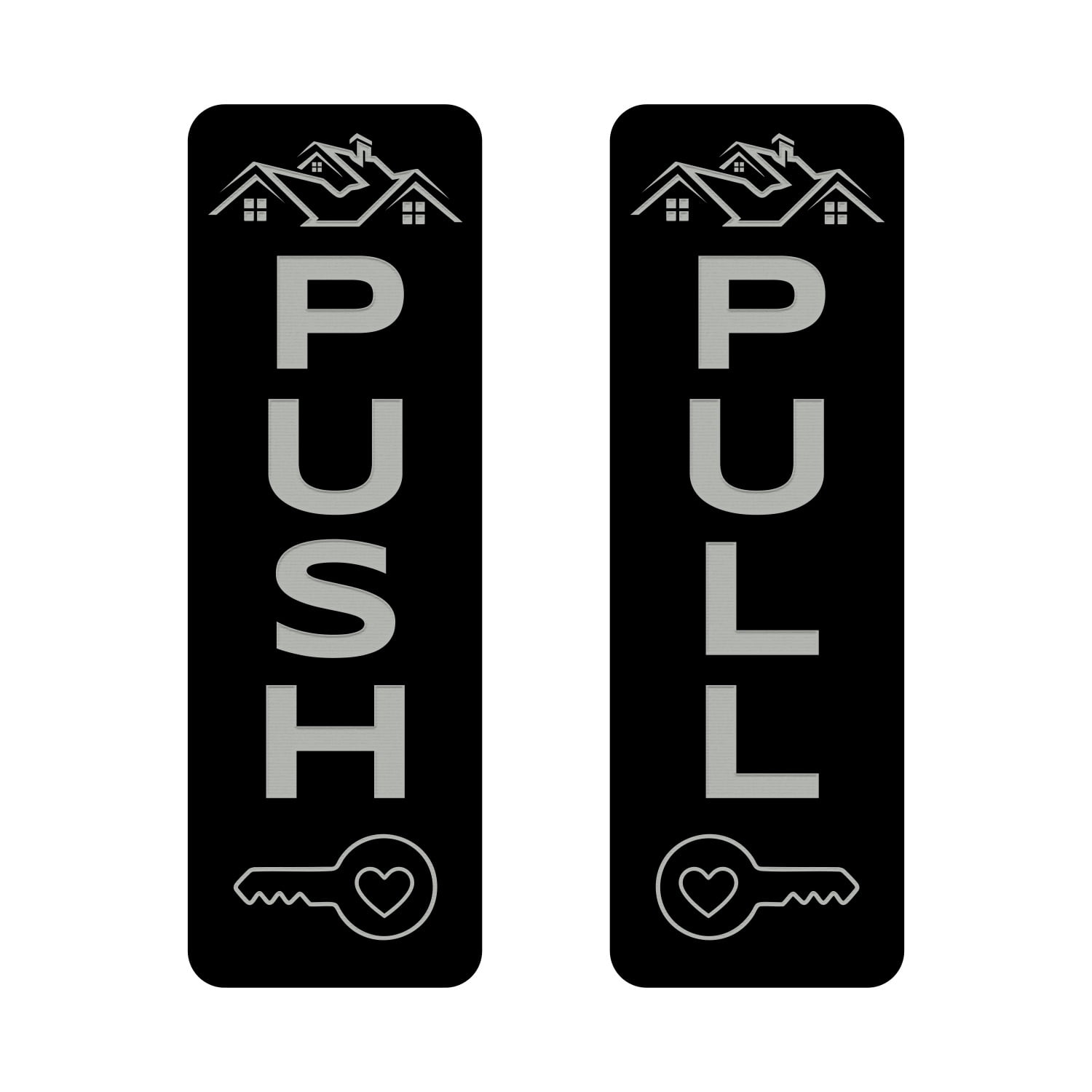 Signs ByLITA Vertical Push and Pull Door Signs (Roof-Real Estate) Door ...