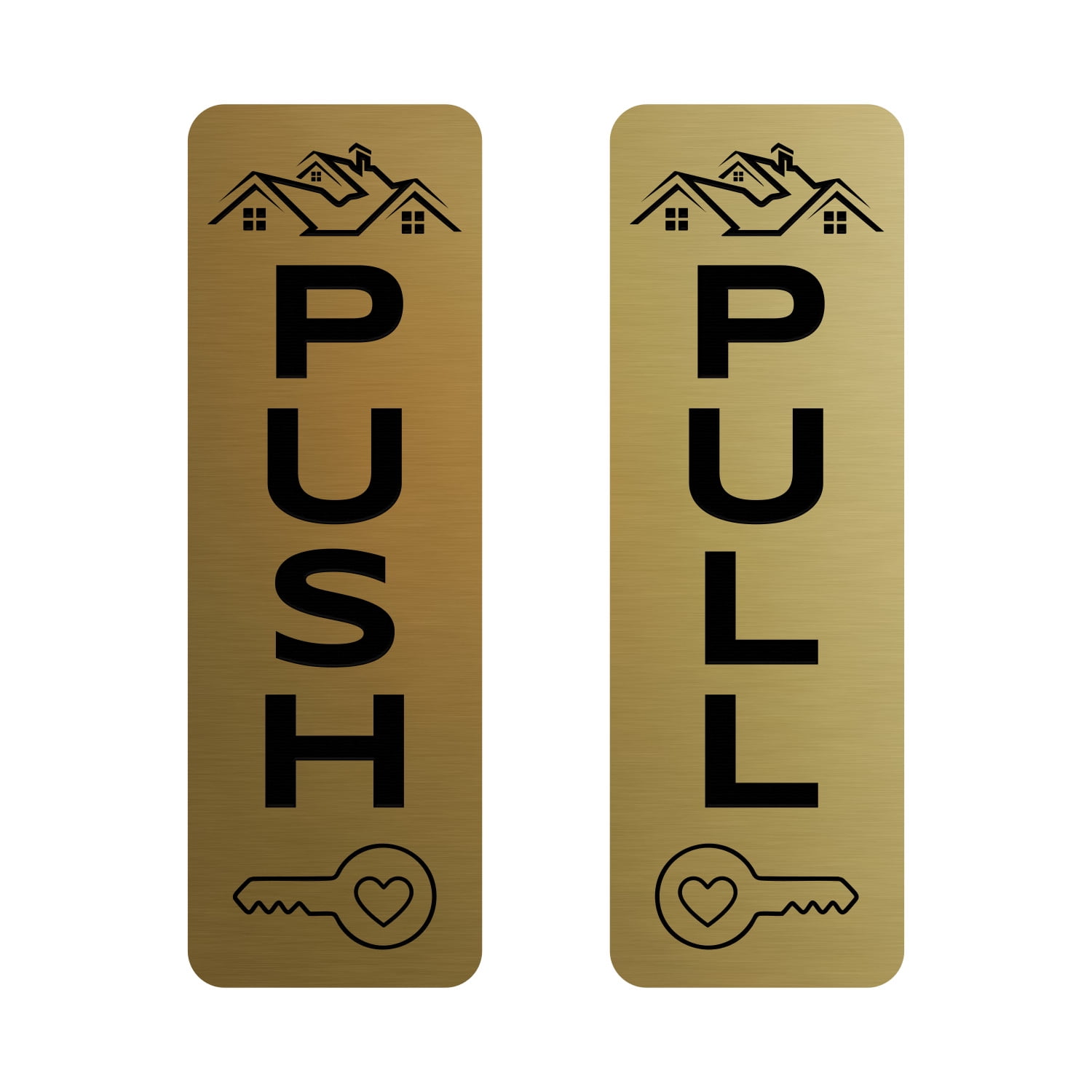 Signs ByLITA Vertical Push and Pull Door Signs (Roof-Real Estate) Door ...