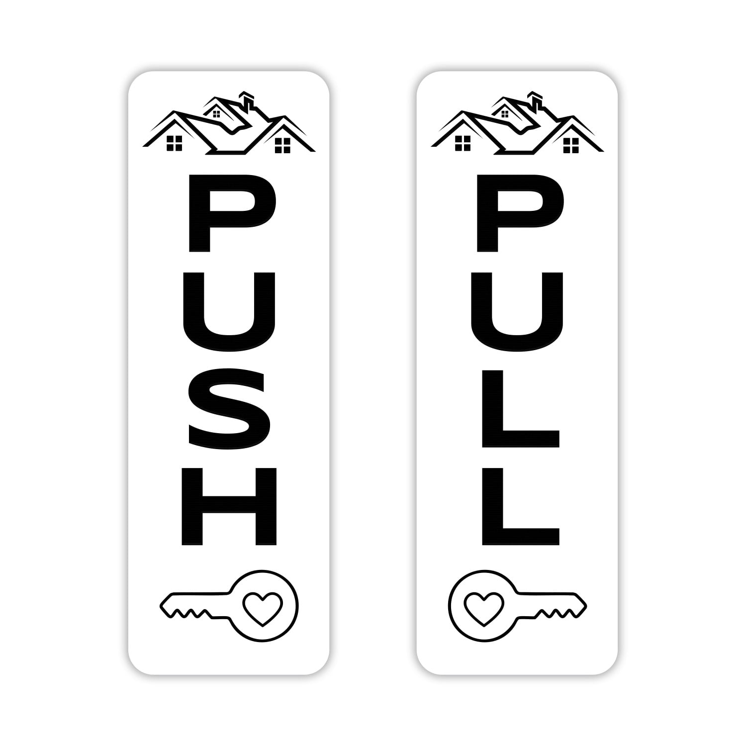 Signs ByLITA Vertical Push and Pull Door Signs (Roof-Real Estate) Door ...