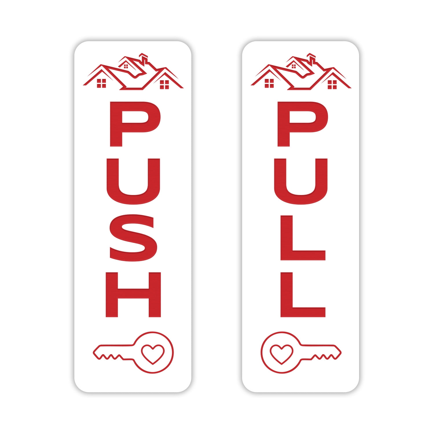 Signs ByLITA Vertical Push and Pull Door Signs (Roof-Real Estate) Door ...