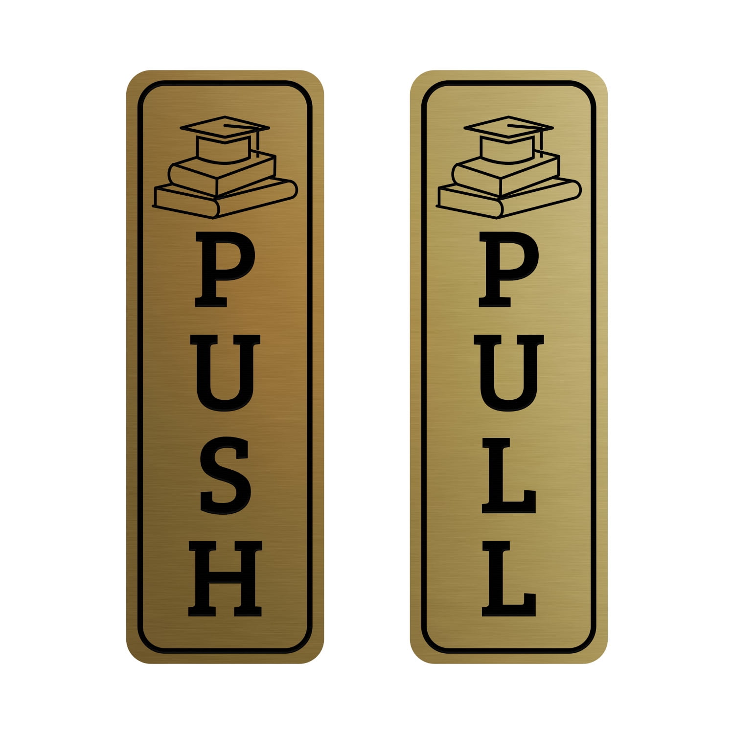 Signs ByLITA Vertical Push and Pull Door Signs (School Books) Door Sign ...