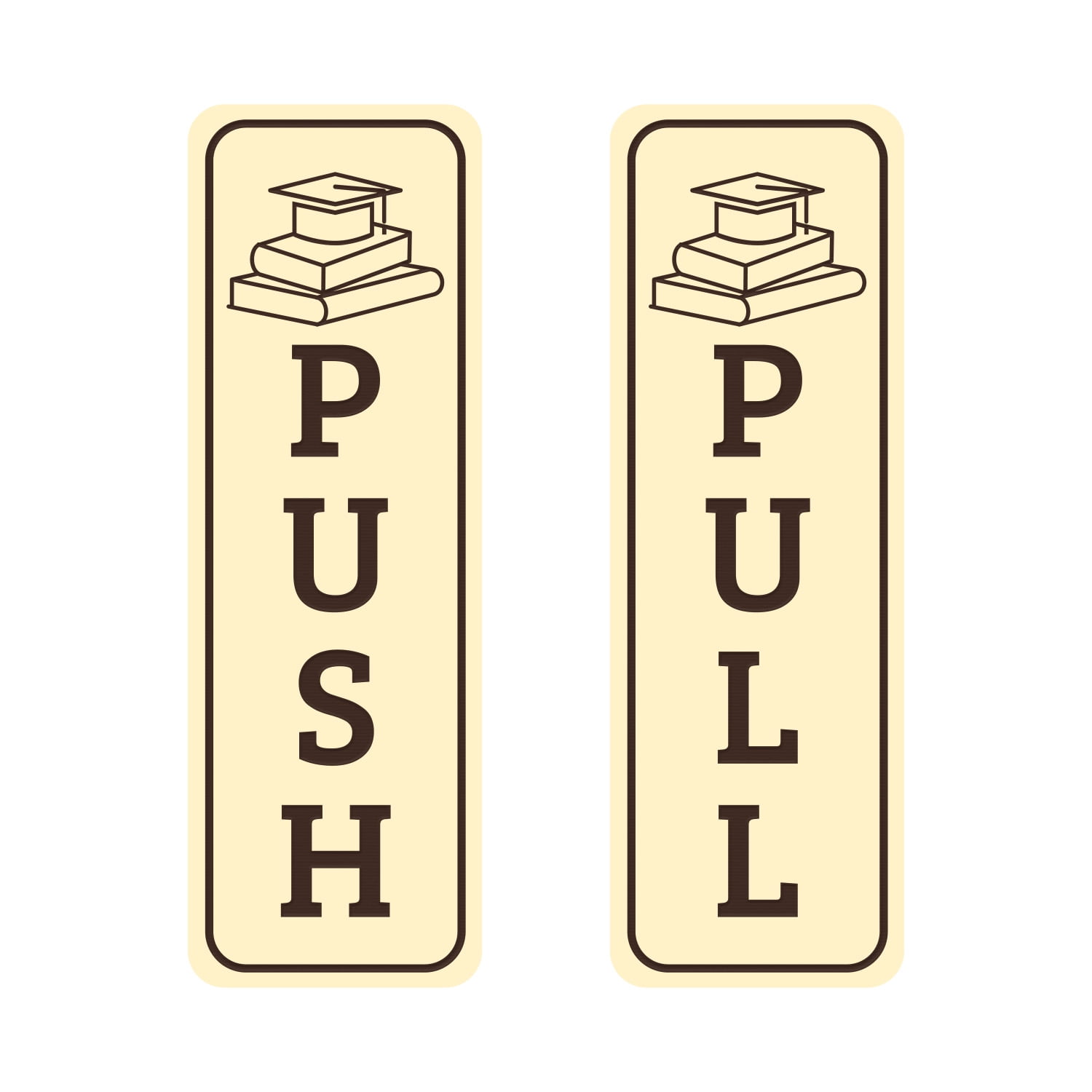 Signs ByLITA Vertical Push and Pull Door Signs (School Books) Door Sign ...