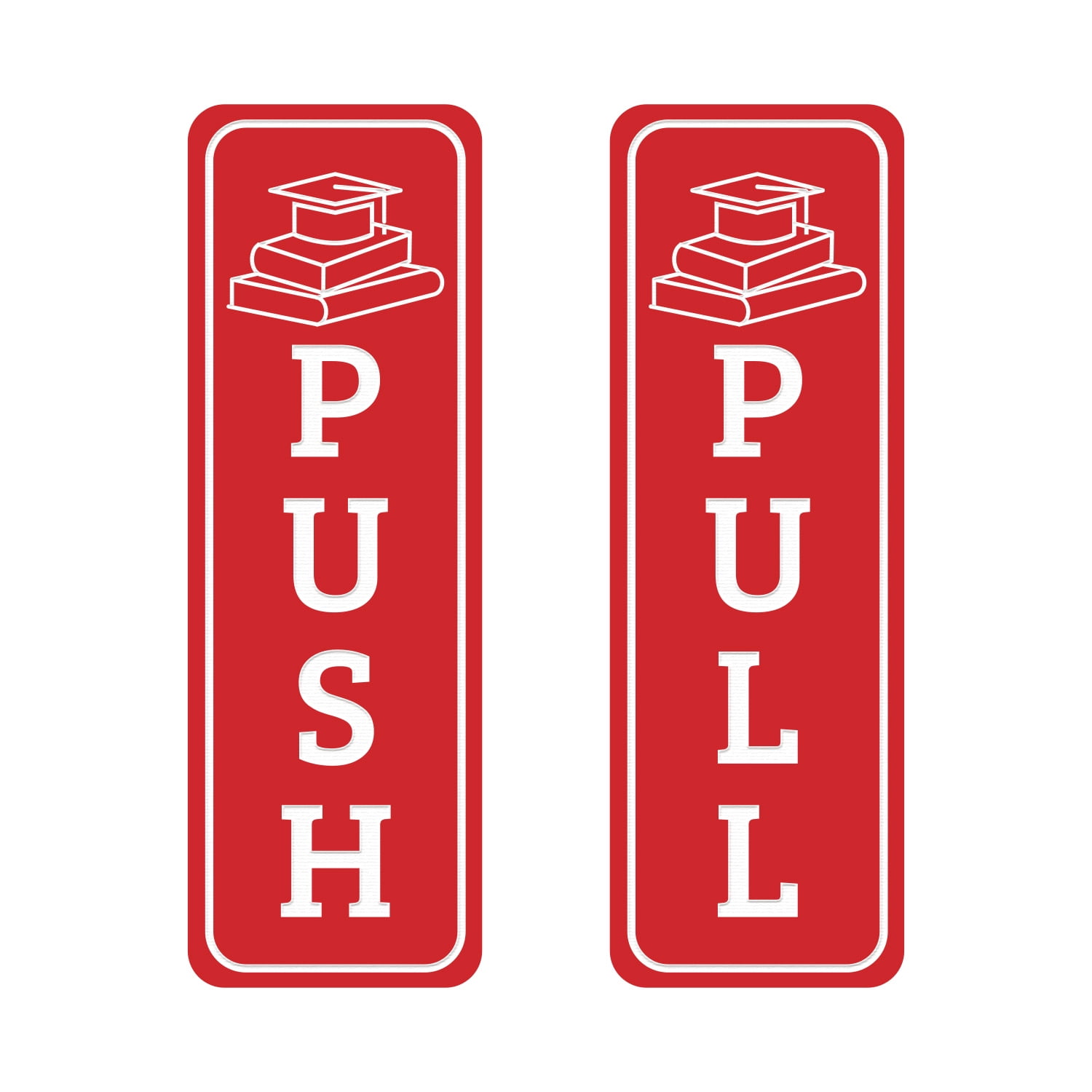 Signs ByLITA Vertical Push and Pull Door Signs (School Books) Door Sign ...