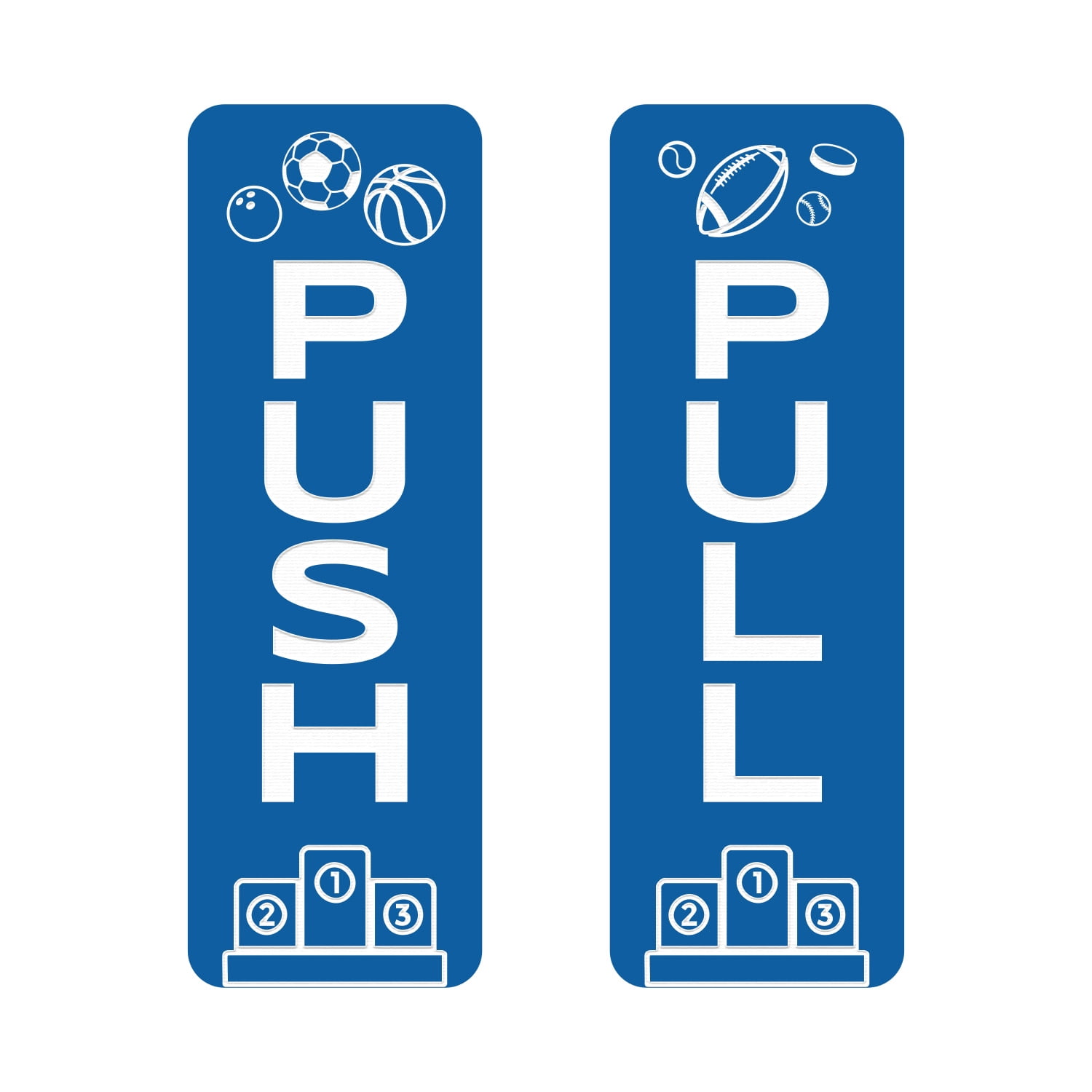 Signs ByLITA Vertical Push and Pull Door Signs (Sports) Door Sign (Blue ...