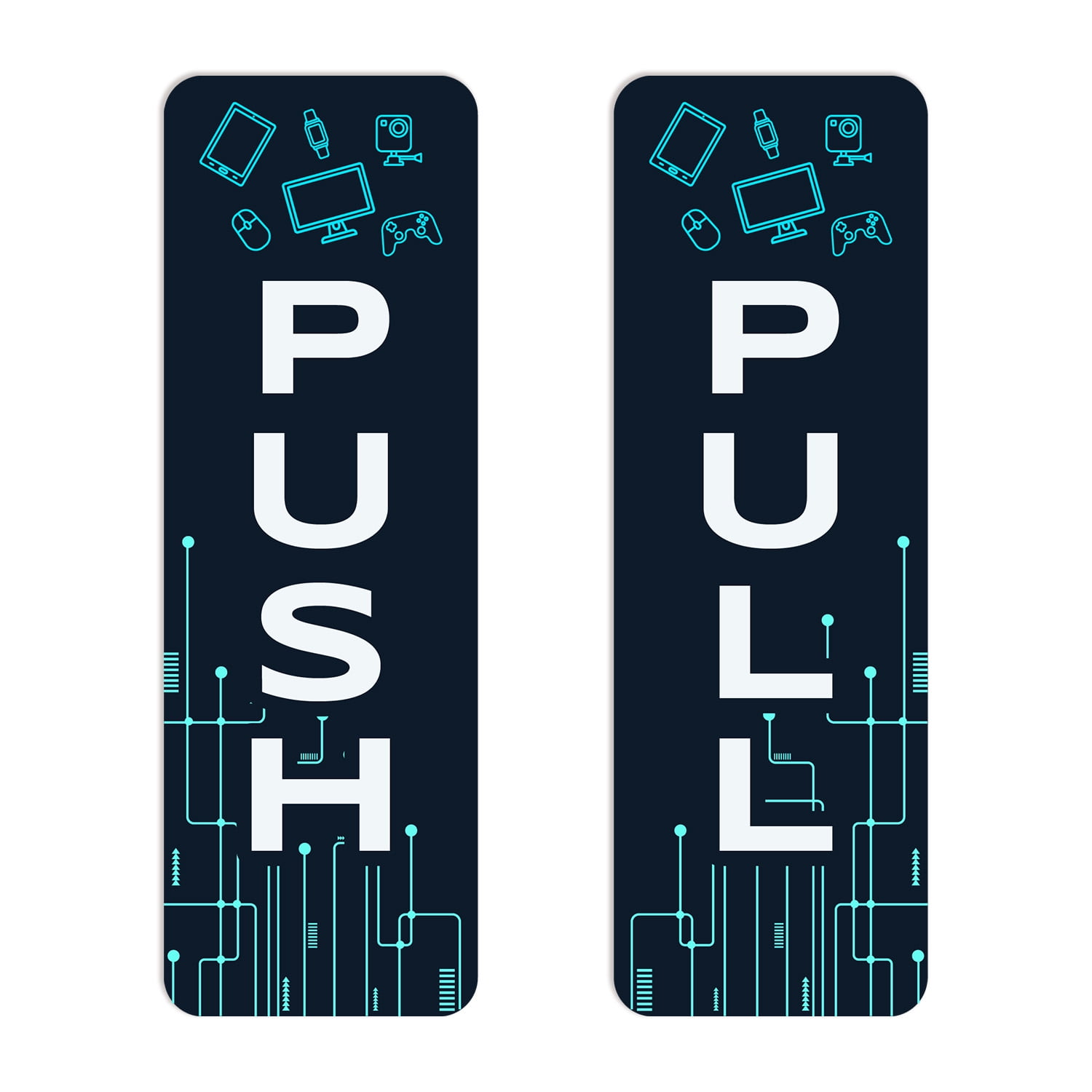 Signs ByLITA Vertical Push and Pull Door Signs (Technology and Computer ...
