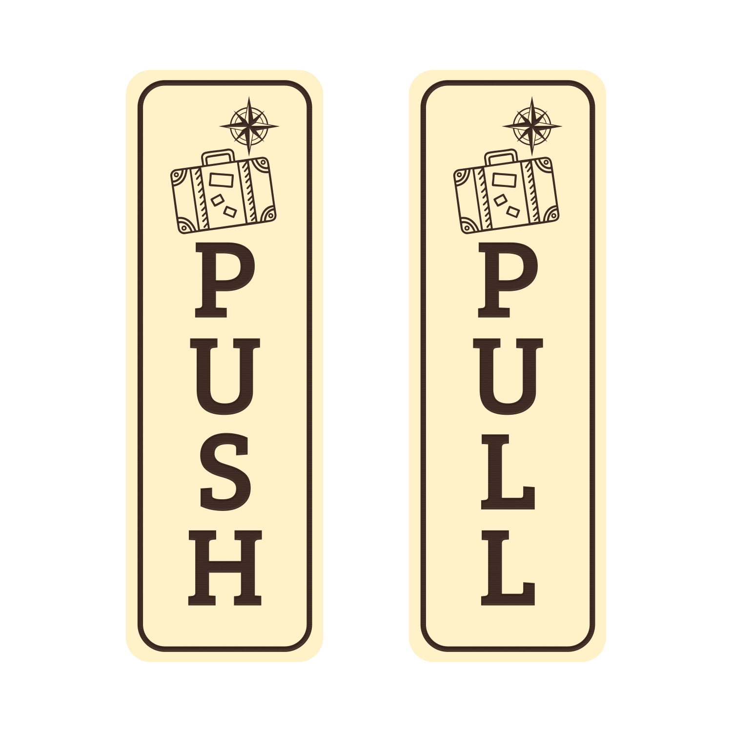 Signs ByLITA Vertical Push and Pull Door Signs (Travel) Door Sign ...