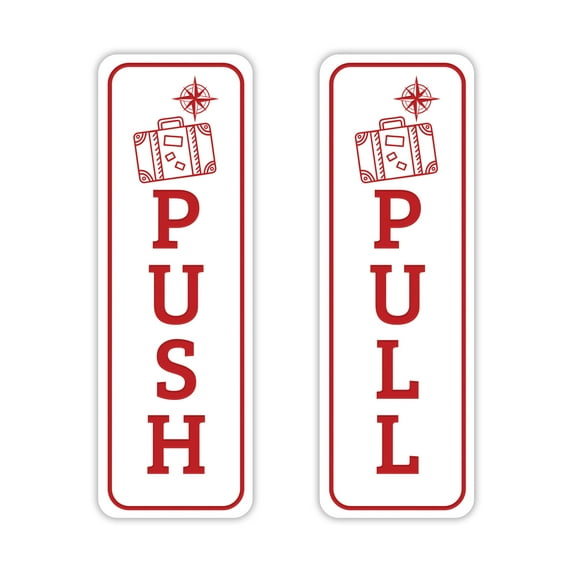 Signs ByLITA Vertical Push and Pull Door Signs (Travel) Door Sign ...