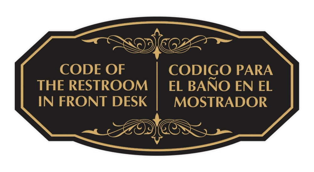 Signs ByLITA Victorian Code Of The Restroom In Front Desk/ Codigo Para el Baño en el Mostrador ...