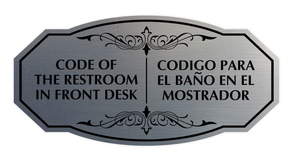 Signs ByLITA Victorian Code Of The Restroom In Front Desk/ Codigo Para ...
