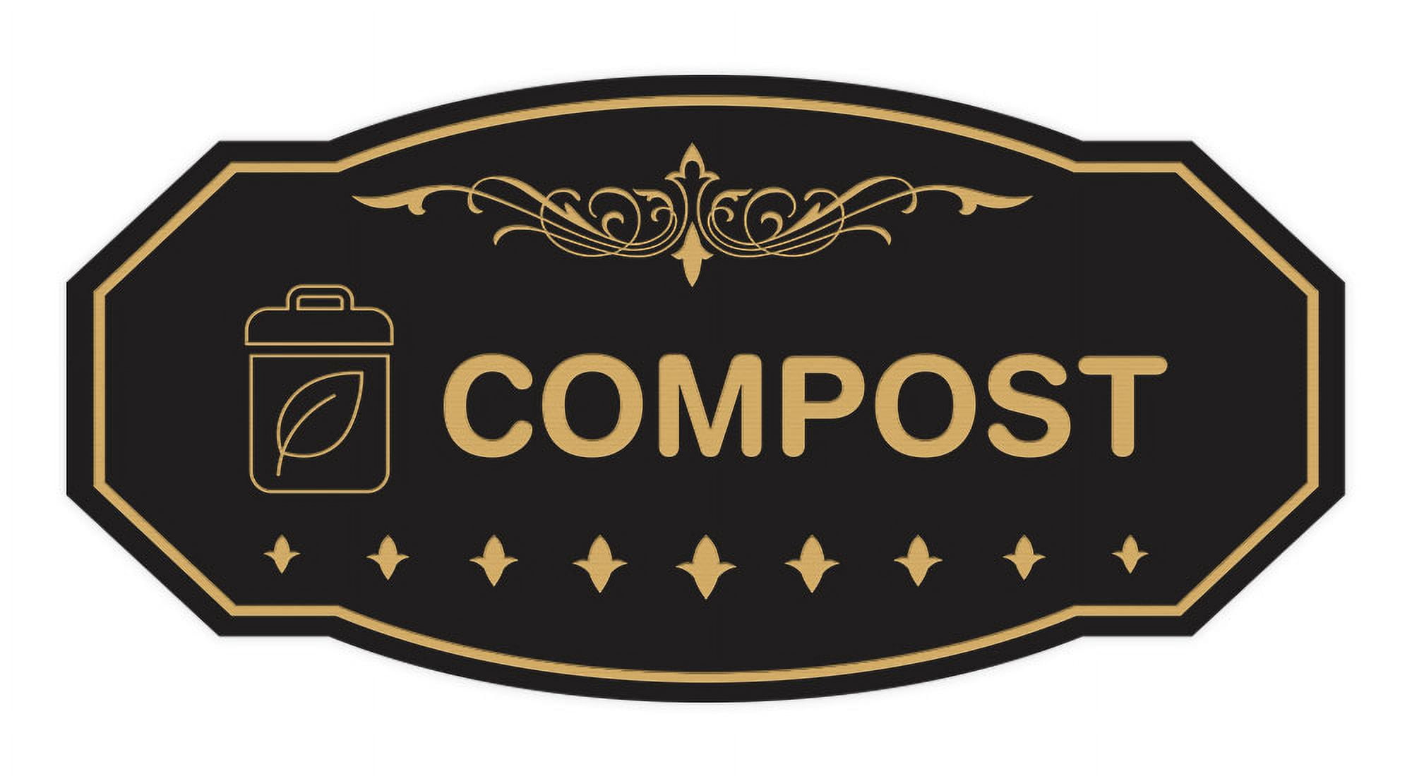 Signs ByLITA Victorian Compost Sign (Black /Gold) - Small - Walmart.com