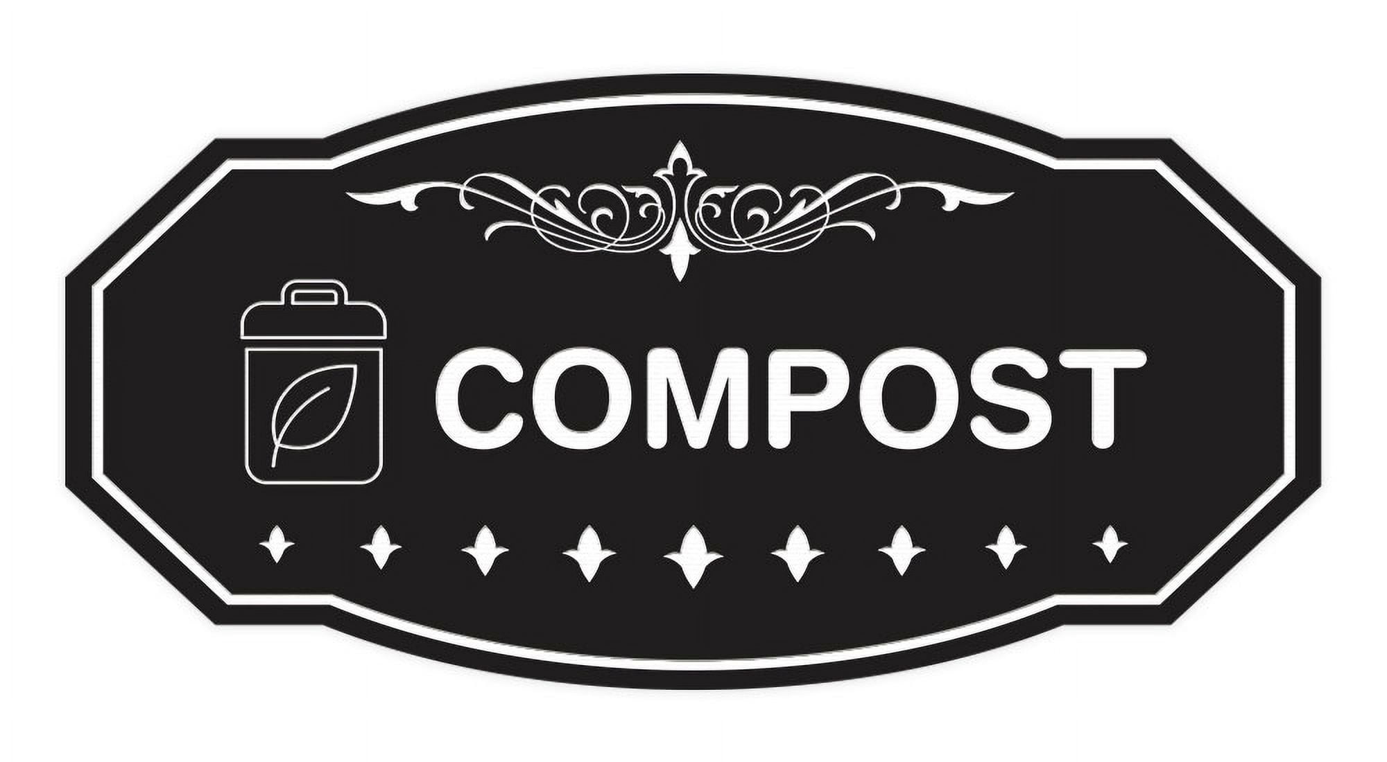 Signs ByLITA Victorian Compost Sign (Black) - Large - Walmart.com