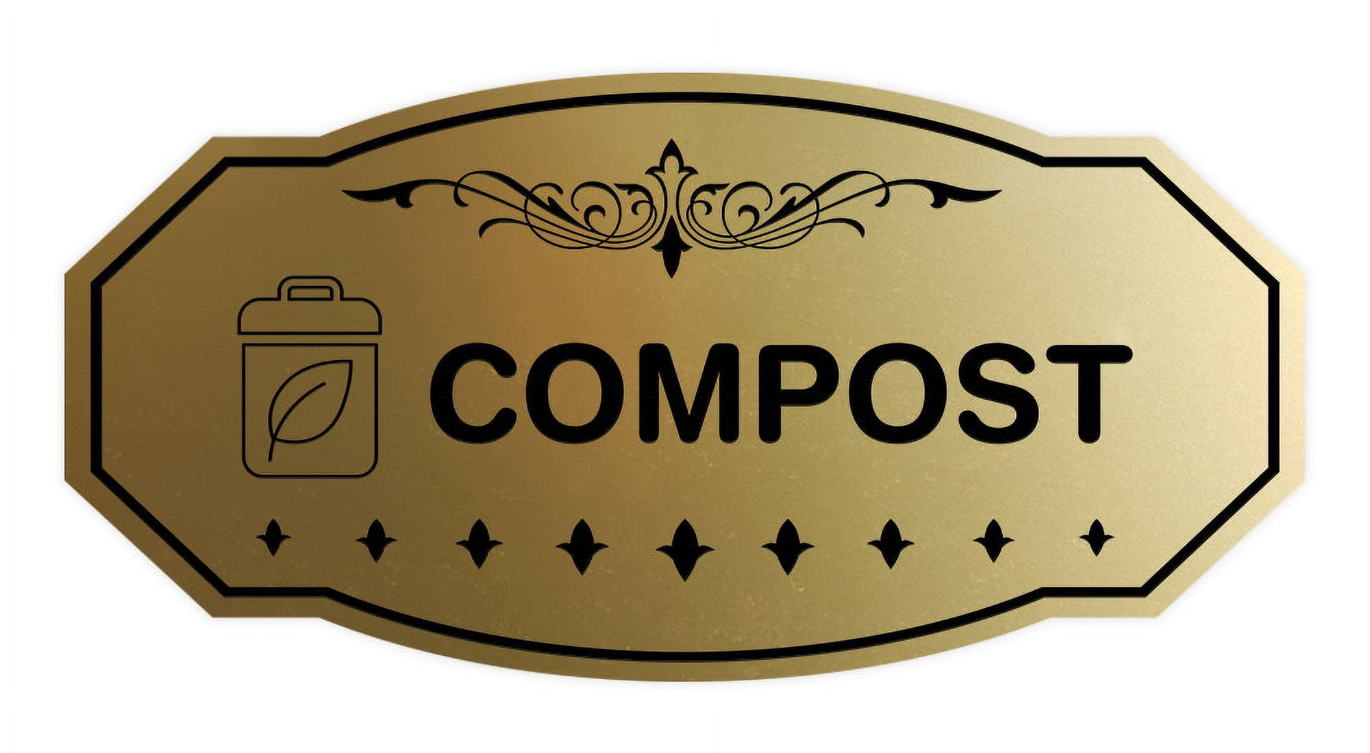 Signs ByLITA Victorian Compost Sign (Brushed Gold) - Medium - Walmart.com