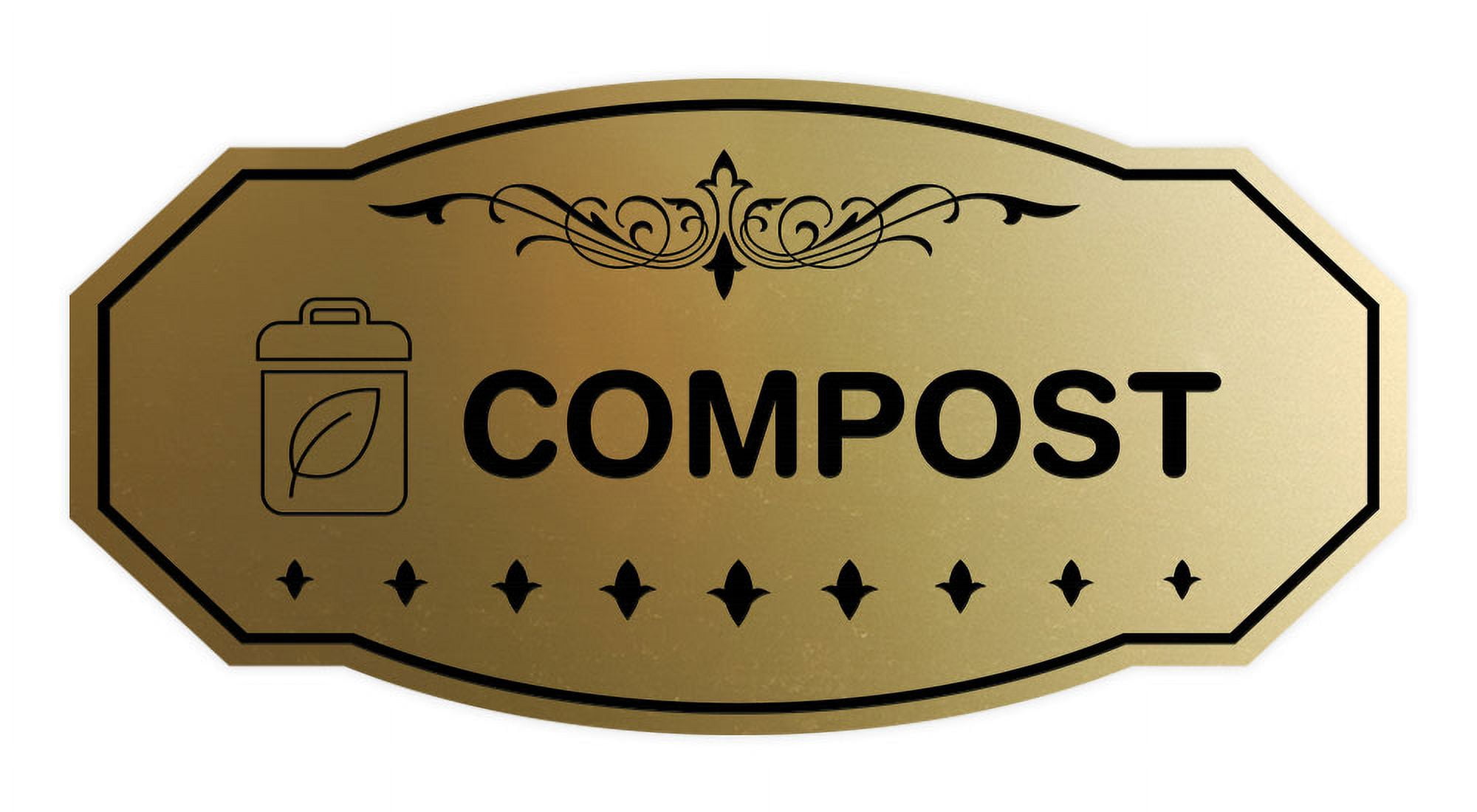 Signs ByLITA Victorian Compost Sign (Brushed Gold) - Small - Walmart.com