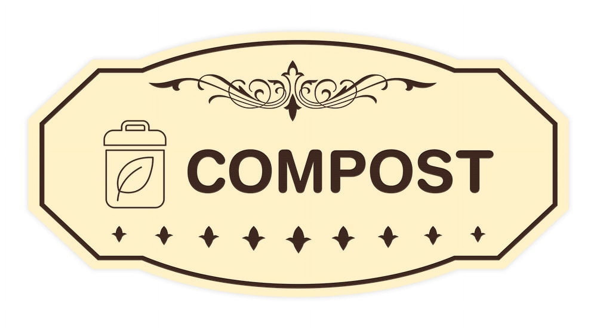 Signs ByLITA Victorian Compost Sign (Ivory/Dark Brown) - Large ...
