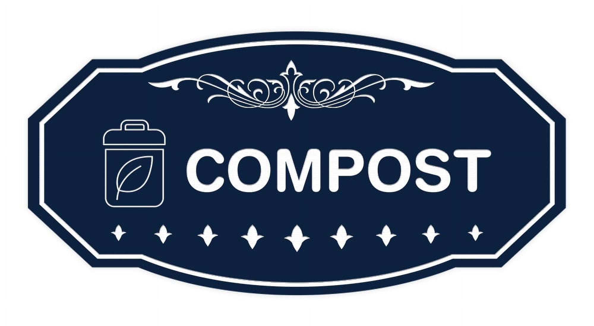 Signs ByLITA Victorian Compost Sign (Navy Blue / White) - Large ...