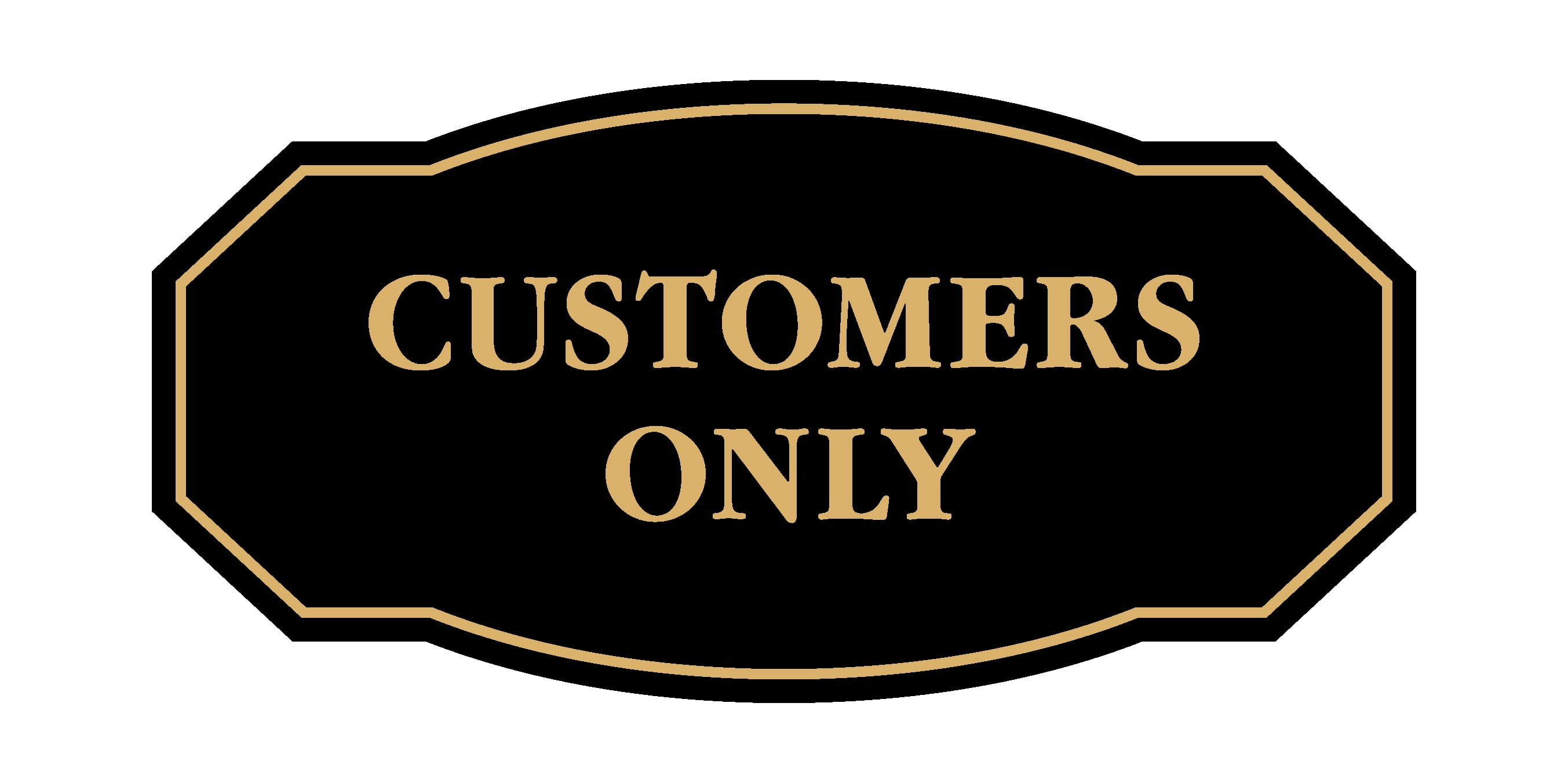 Signs ByLITA Victorian Customers Only Business Sign (Black /Gold ...