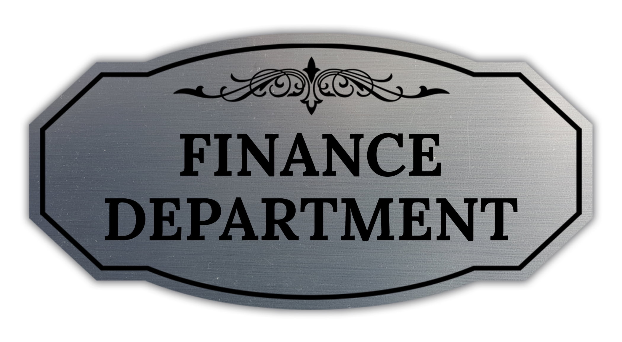 Signs ByLITA Victorian Finance Department Graphic Sign (Brushed Silver ...