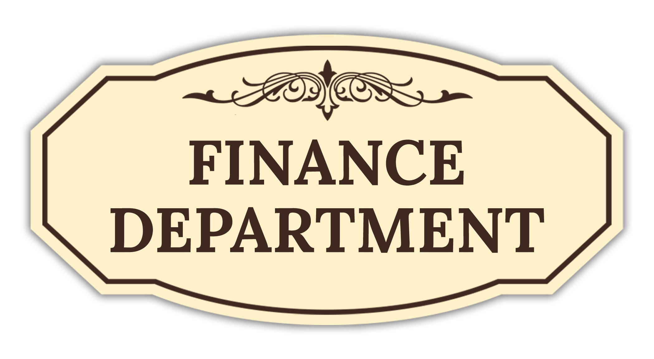 Signs ByLITA Victorian Finance Department Graphic Sign (Ivory/Dark ...