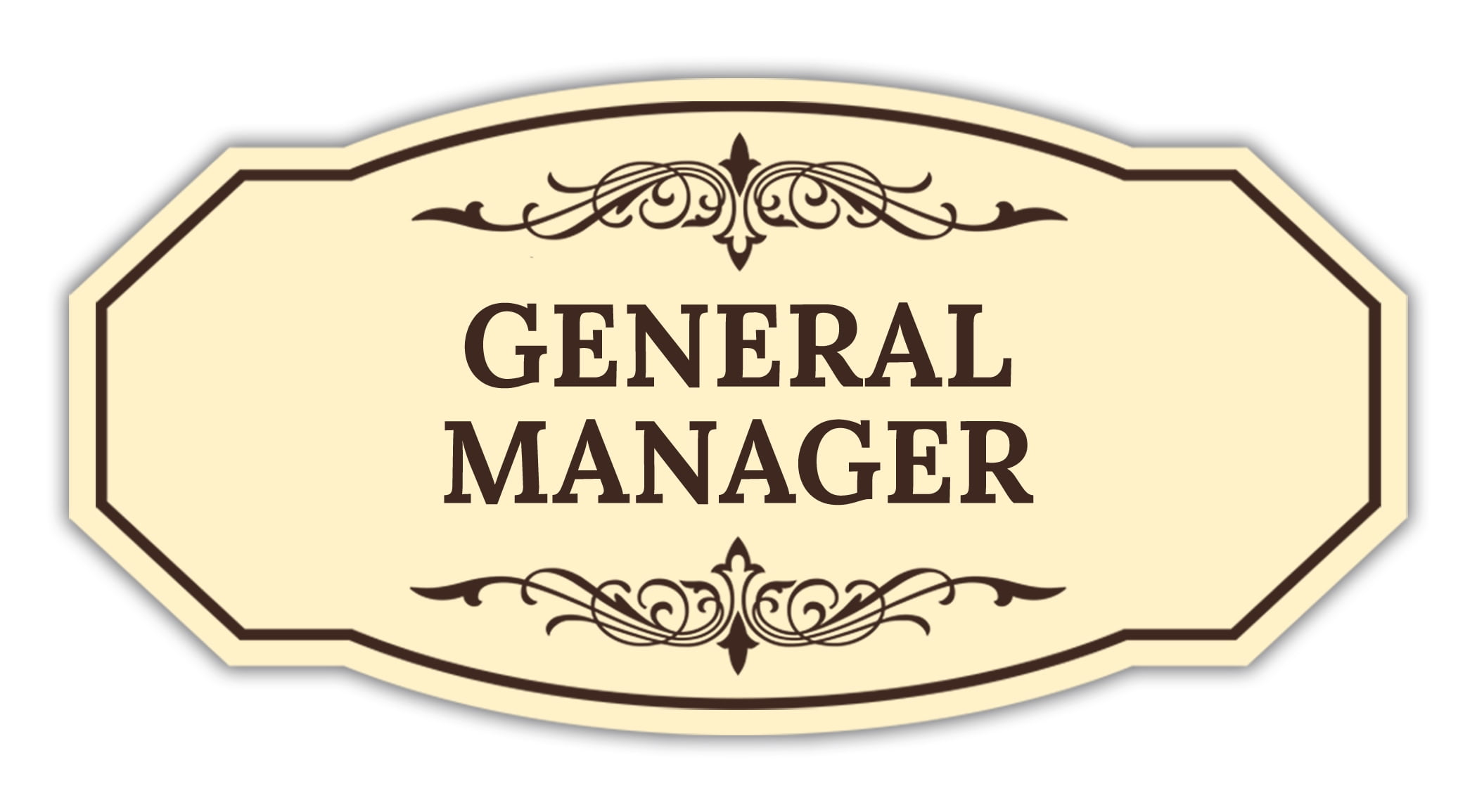 Signs ByLITA Victorian General Manager Graphic Sign (Ivory/Dark Brown ...
