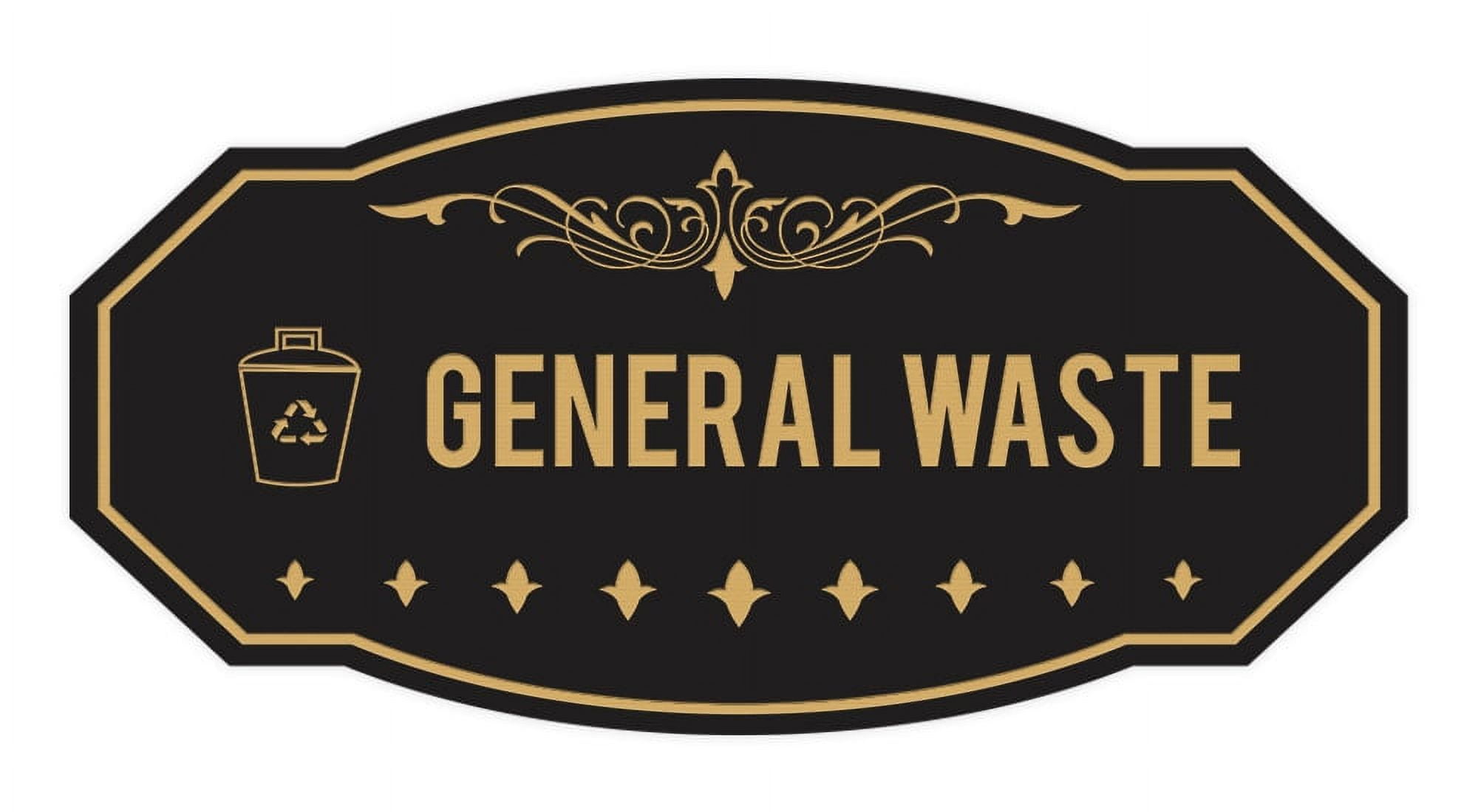 Signs ByLITA Victorian General Waste Sign (Black Gold) - Large ...