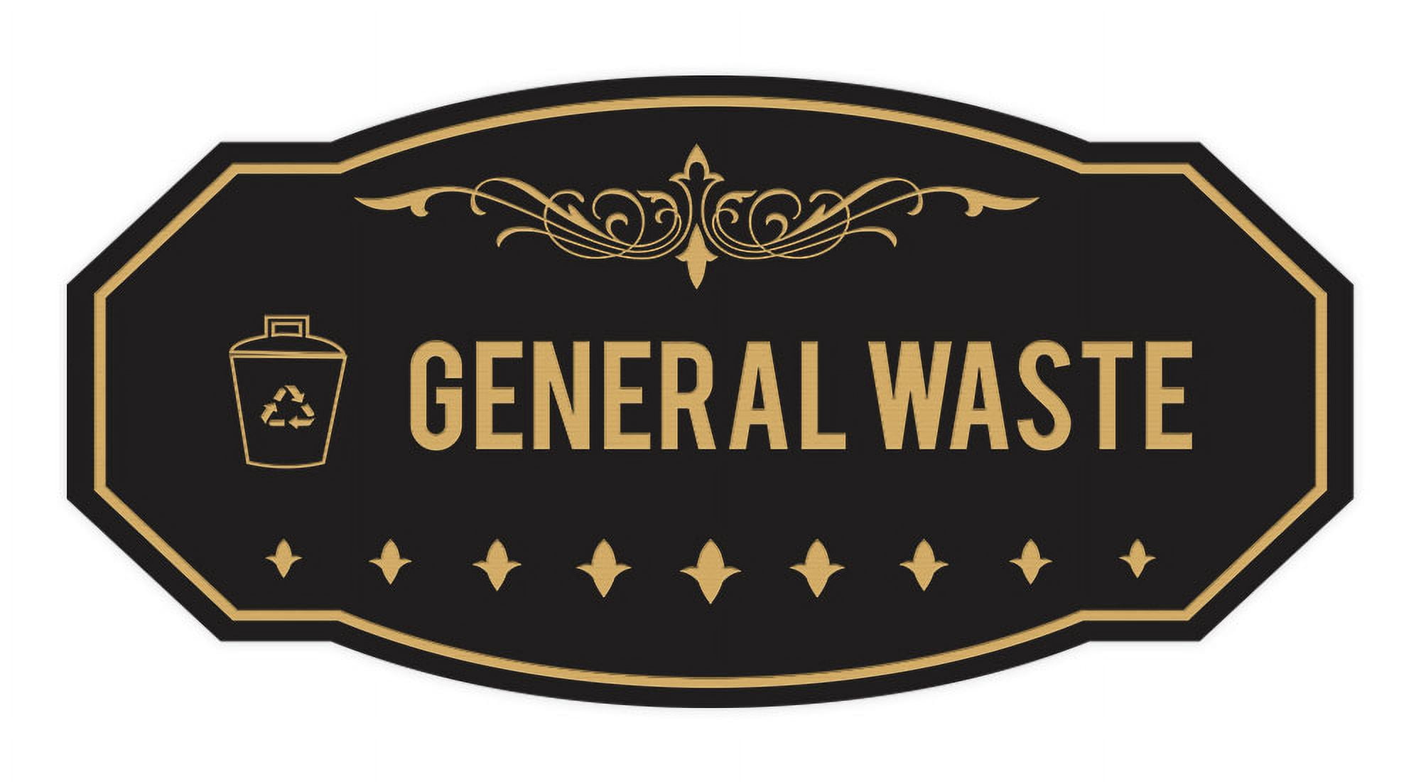 Signs ByLITA Victorian General Waste Sign (Black /Gold) - Small ...
