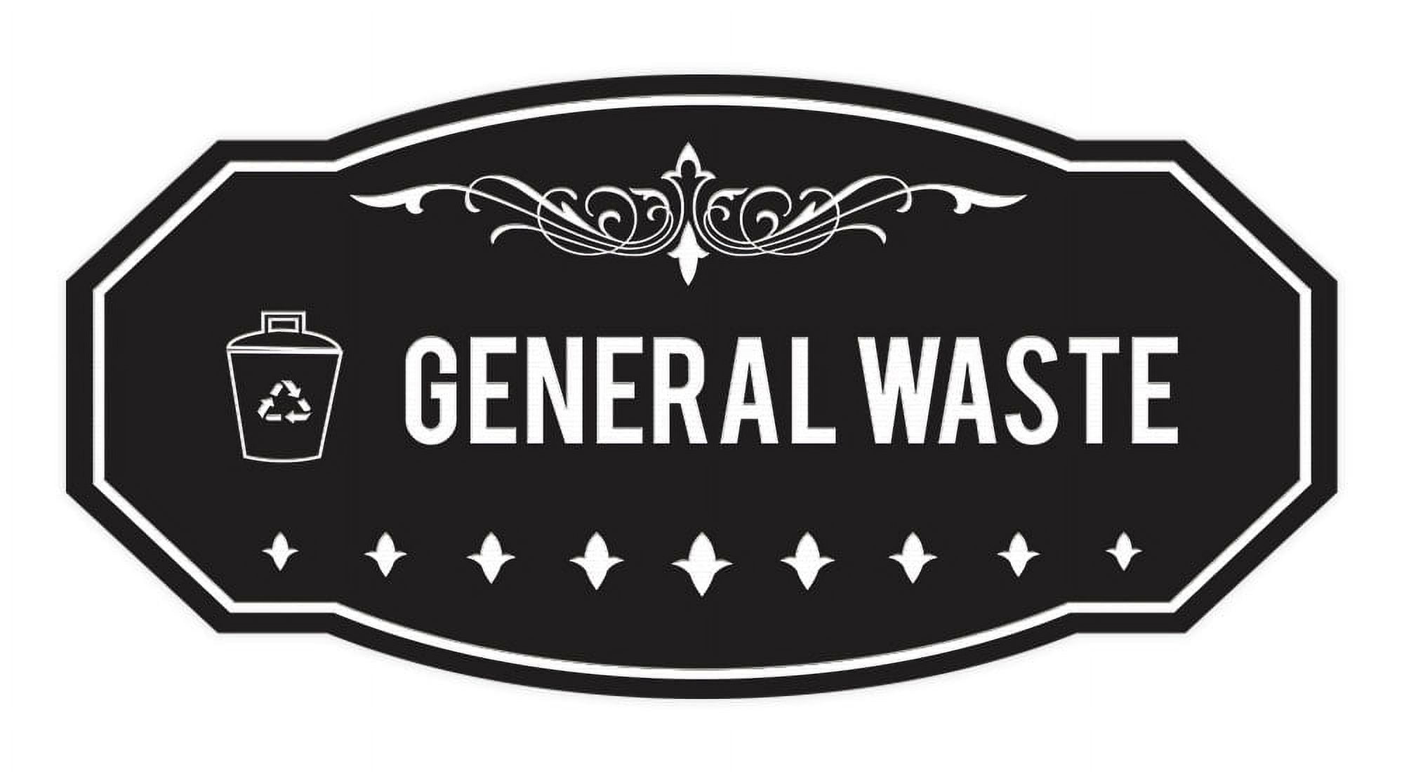 Signs ByLITA Victorian General Waste Sign (Black) - Small - Walmart.com