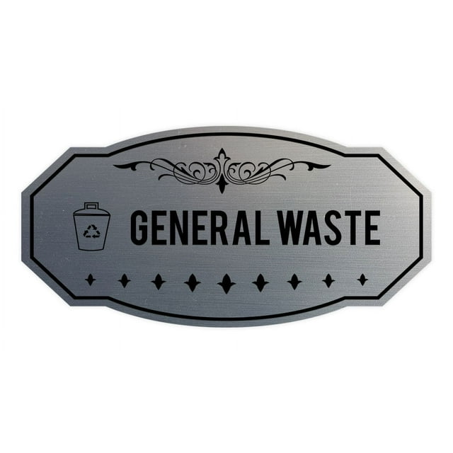 Signs ByLITA Victorian General Waste Sign (Brushed Silver) - Medium ...