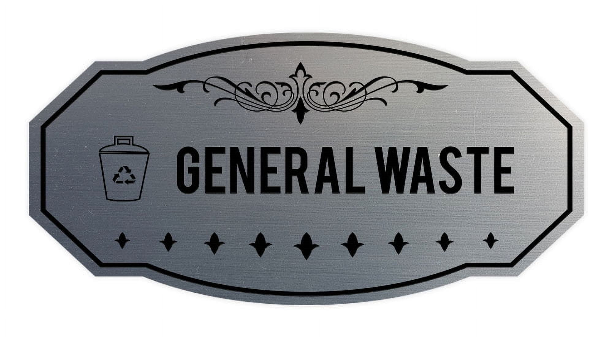Signs ByLITA Victorian General Waste Sign (Brushed Silver) - Small ...