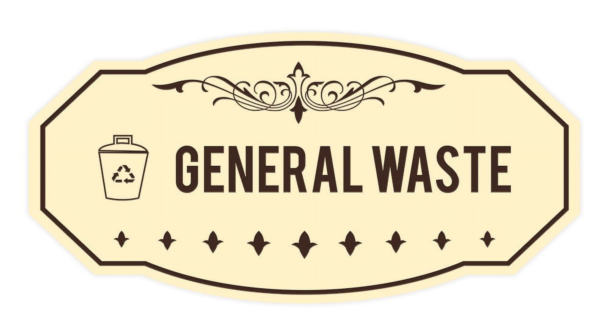 Signs ByLITA Victorian General Waste Sign (Ivory/Dark Brown) - Large ...