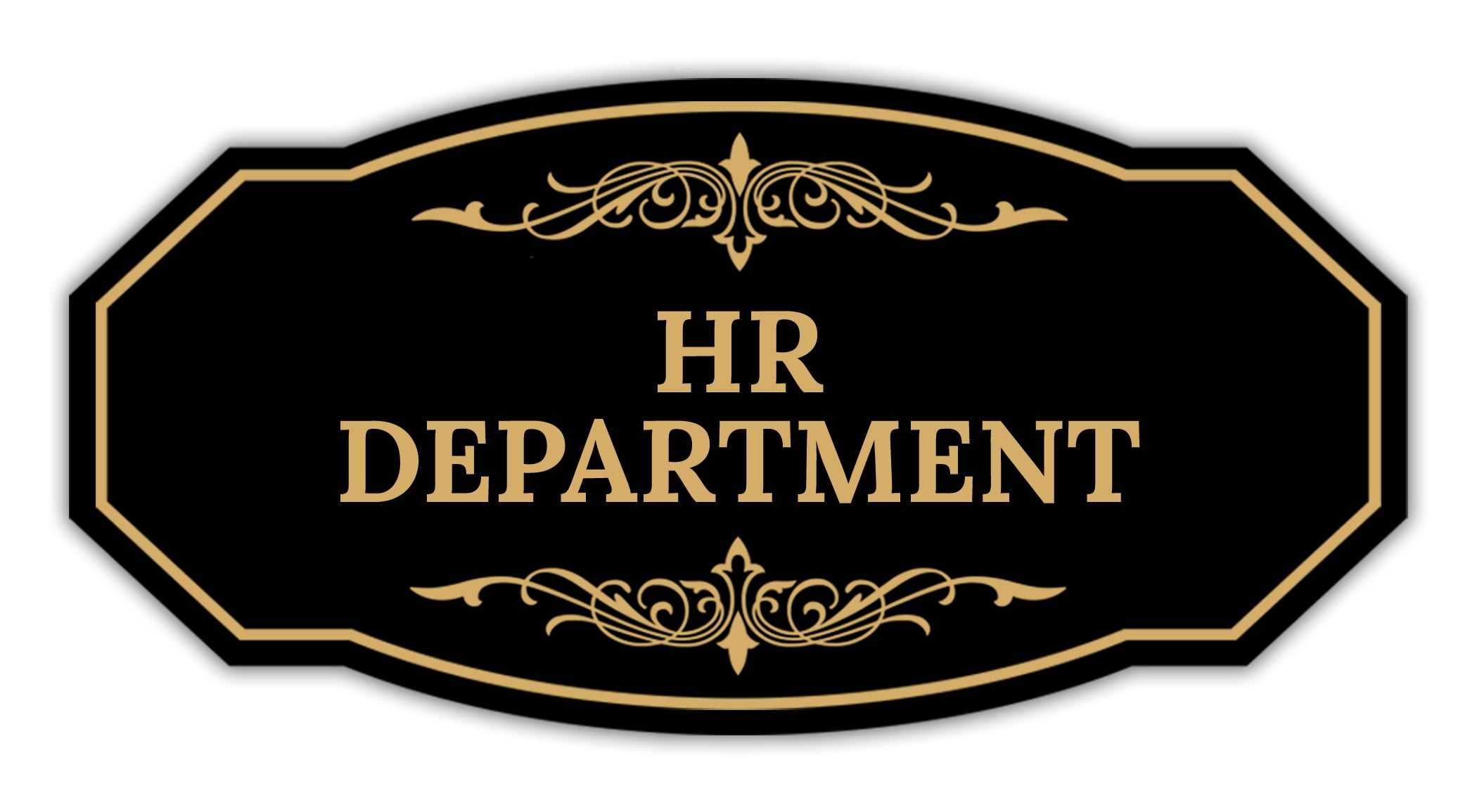 Signs ByLITA Victorian HR Department Graphic Sign (Black /Gold) - Small ...