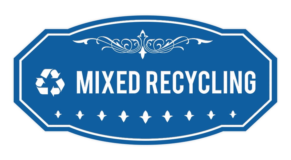 Signs ByLITA Victorian Mixed Recycling Sign (Blue) - Small - Walmart.com