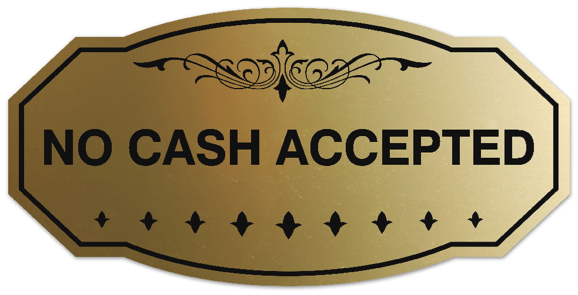 Signs ByLITA Victorian No Cash Accepted Sign - Laser-Engraved Lettering ...