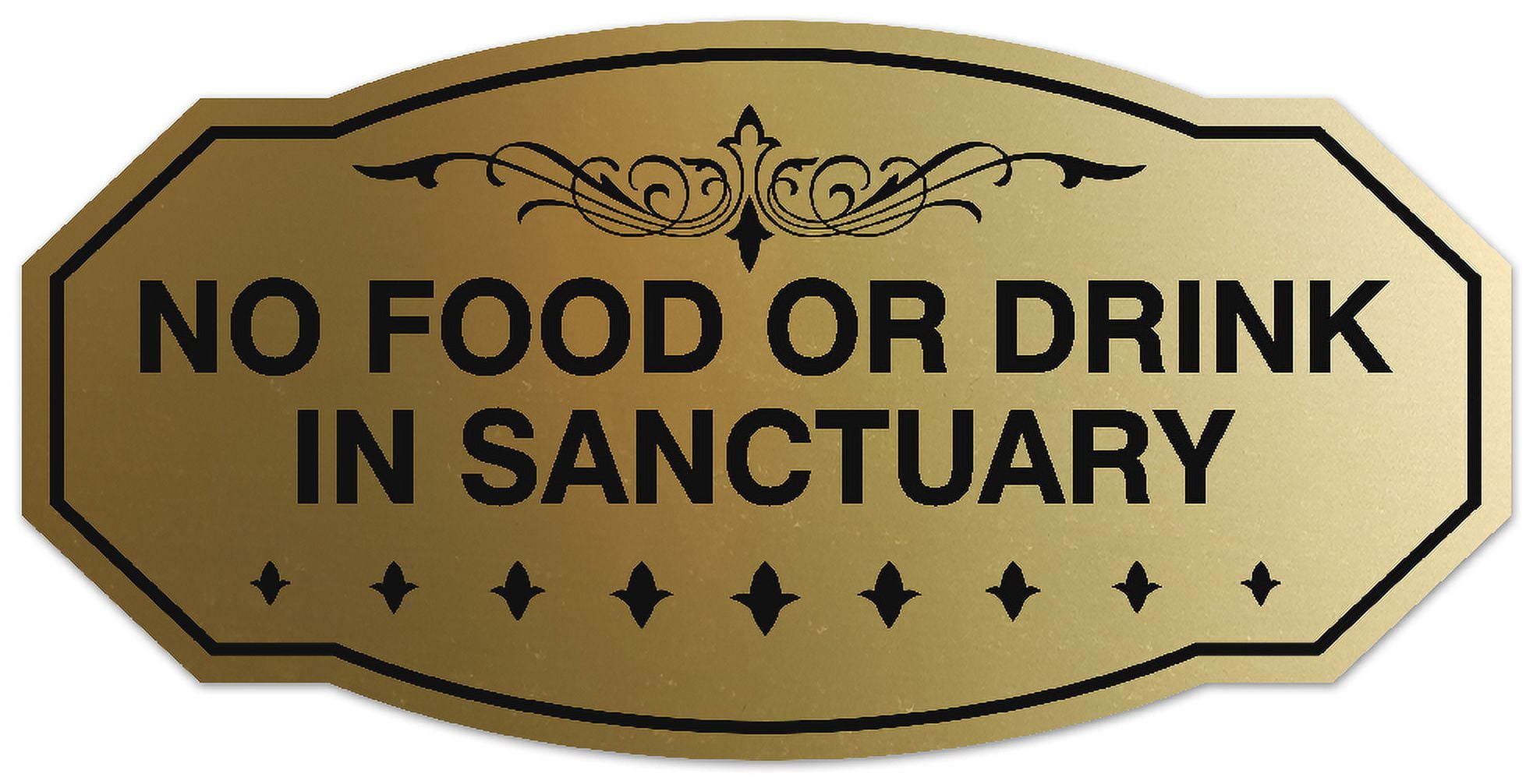 Signs ByLITA Victorian No Food Or Drink In Sanctuary Sign - Laser ...