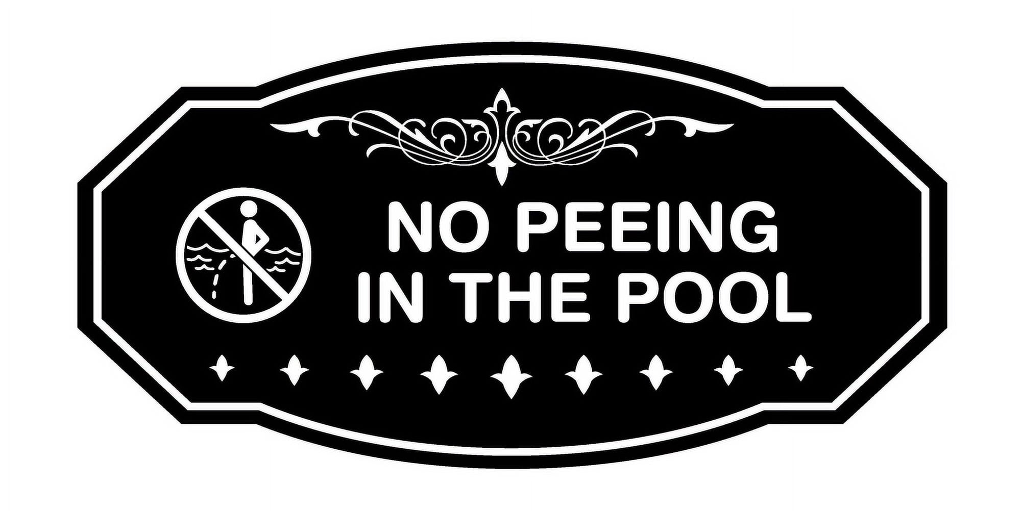 Signs ByLITA Victorian No Peeing In The Pool Sign (Black) - Large ...
