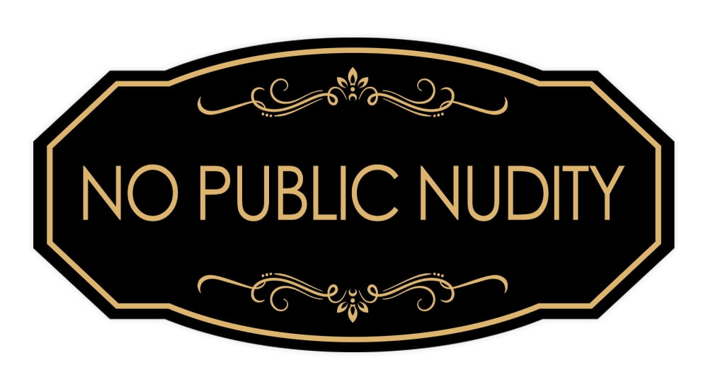 Signs ByLITA Victorian No Public Nudity Sign (Black Gold) - Medium ...