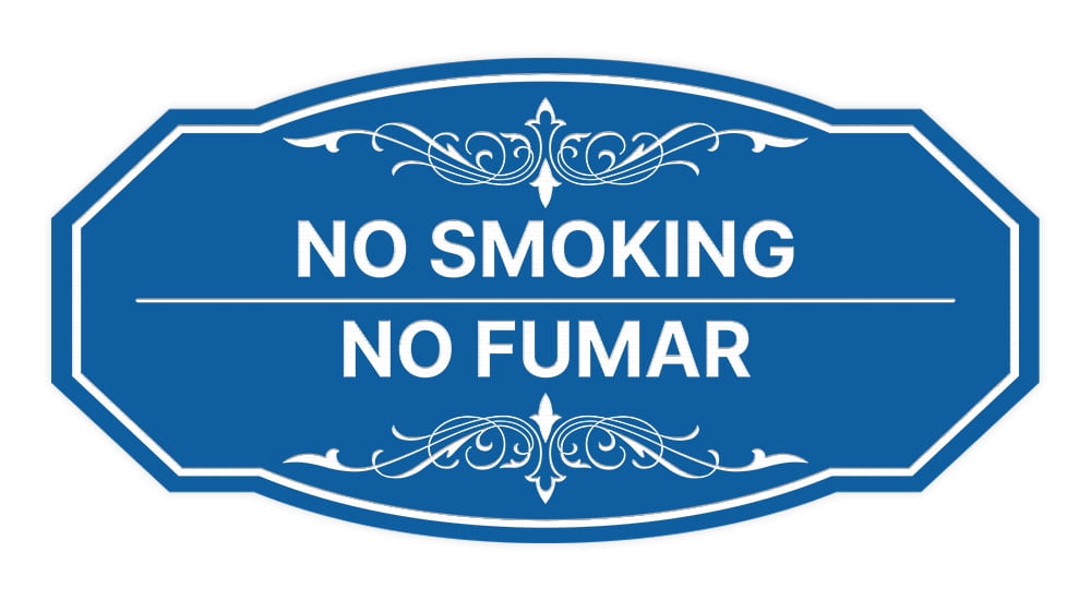 Signs ByLITA Victorian No Smoking/No Fumar Bilingual Sign (Blue ...