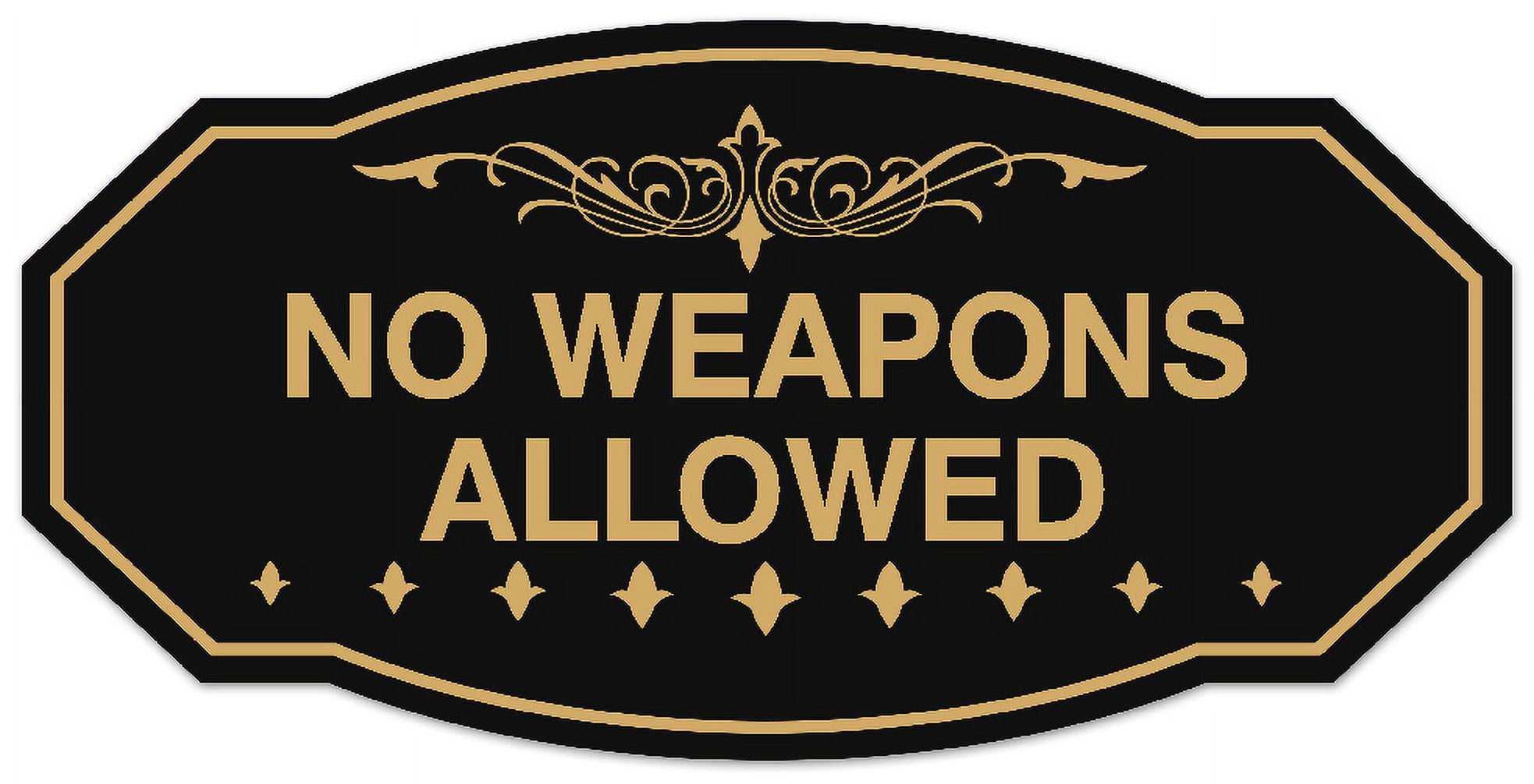Signs ByLITA Victorian No Weapons Allowed Sign - Laser-Engraved ...