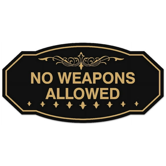Signs ByLITA Victorian No Weapons Allowed Sign - Laser-Engraved ...