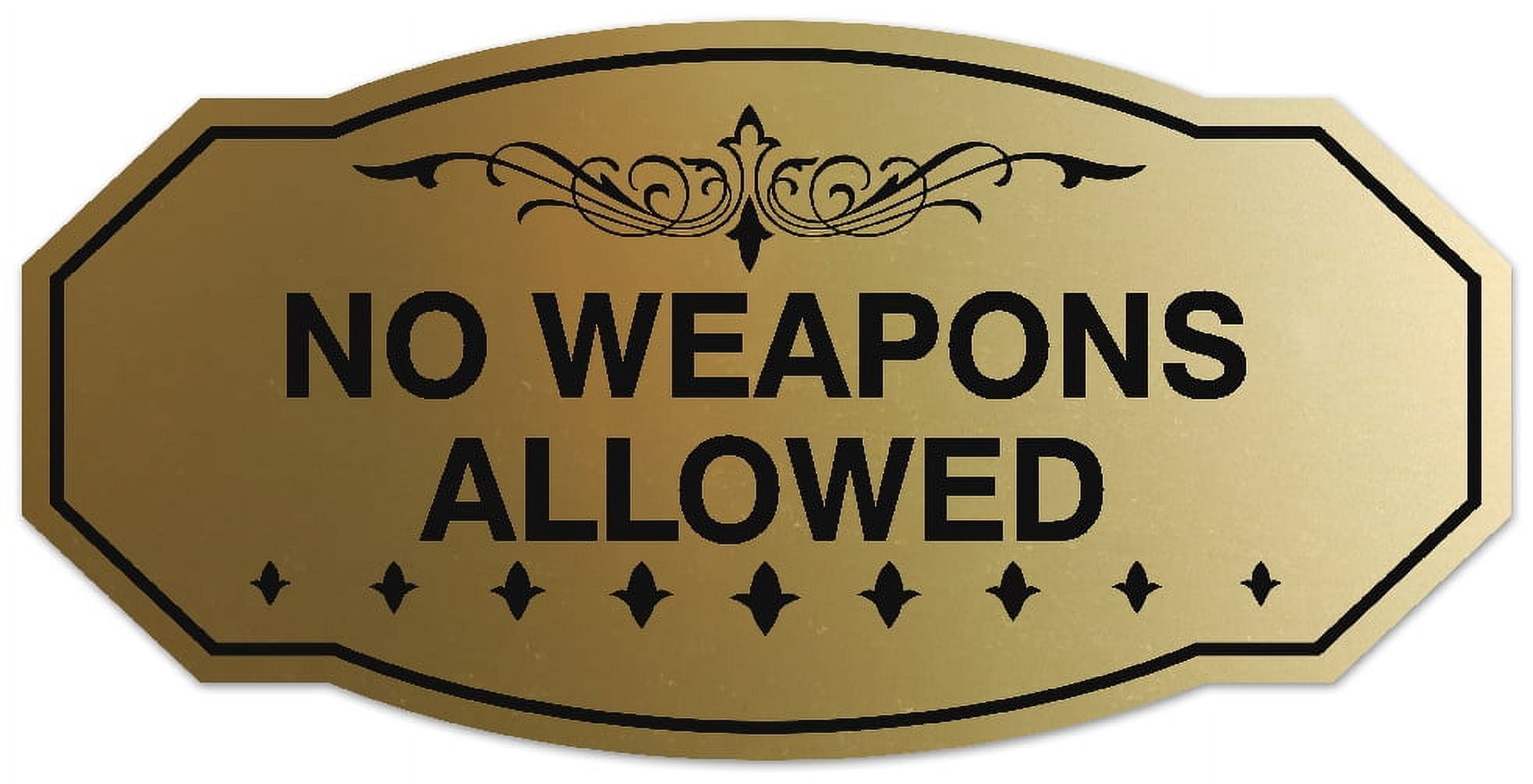Signs ByLITA Victorian No Weapons Allowed Sign - Laser-Engraved ...