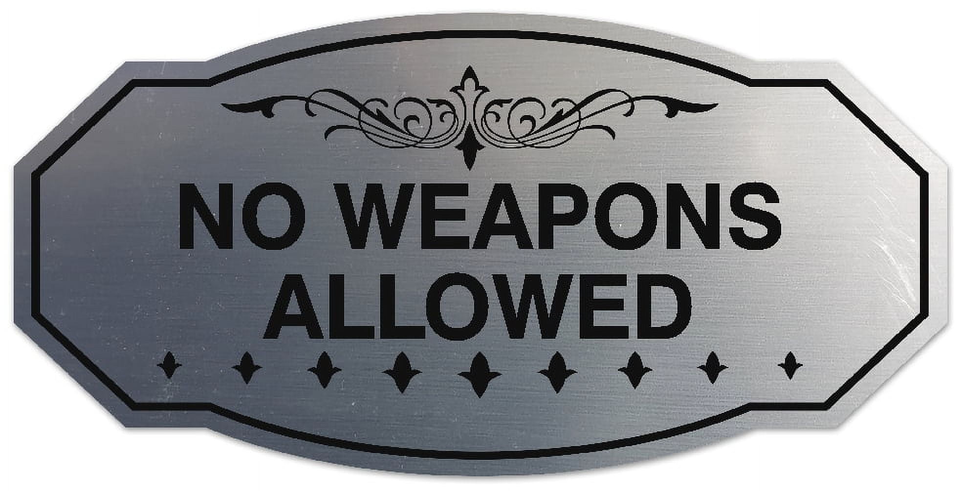 Signs ByLITA Victorian No Weapons Allowed Sign - Laser-Engraved ...