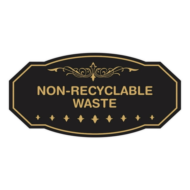 Signs ByLITA Victorian Non-Recyclable Waste Sign (Black Gold) - Medium ...